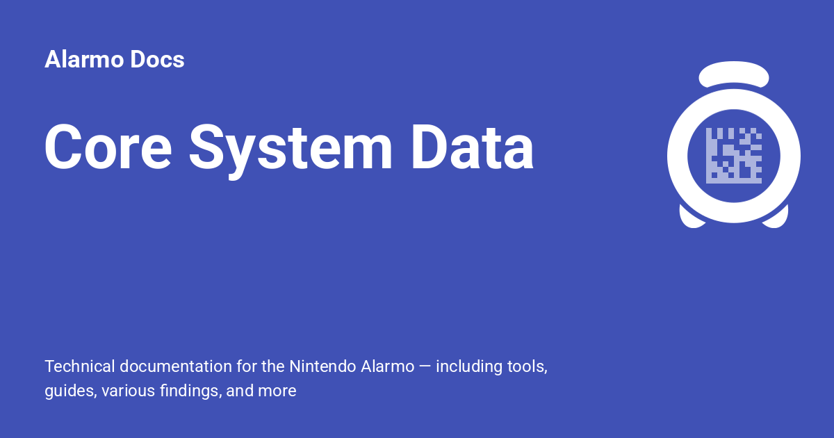 Core System Data - Alarmo Docs